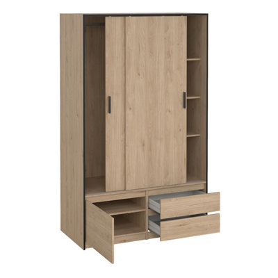 Line Wardrobe with 2 Sliding Doors 1 Small Door and 2 drawers in ...