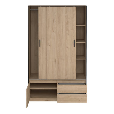Line Wardrobe with 2 Sliding Doors 1 Small Door and 2 drawers in ...