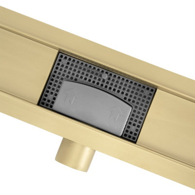 LINEAR DRAINAGE REA NEOX 1000 GOLD, STAINLESS STEEL