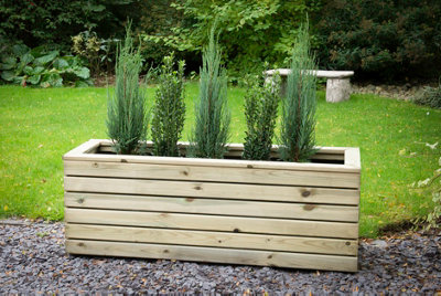 Linear Long Wooden Garden Planter 1.2m x 0.4m