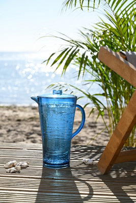 Linear Plastic Pitcher Blue Glass-Look | DIY at B&Q