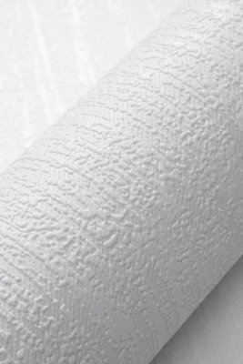 Linear Stripe -Textured Paintable blown vinyl in white