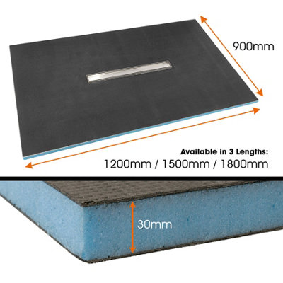 Linear Wet Room Shower Trays with Centre Drain Position - Tile-On Grate ...