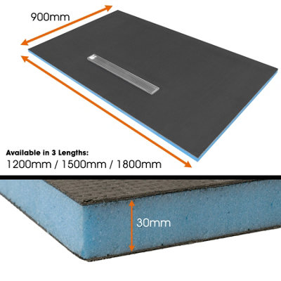 Linear Wet Room Shower Trays with Longside Drain Position - Tile-On ...
