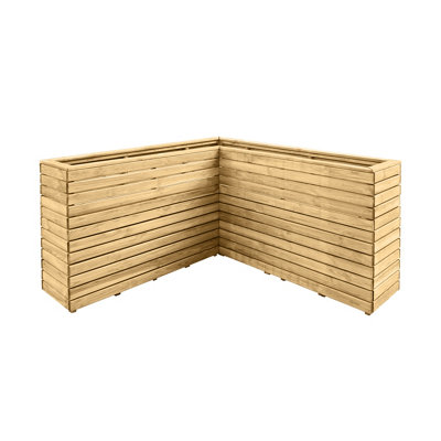 Linear Wooden Garden Corner Planter 1.6m x 1.6m
