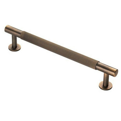 Lined Bar Door Pull Handle - 190mm x 13mm - 160mm Centres - Antique ...