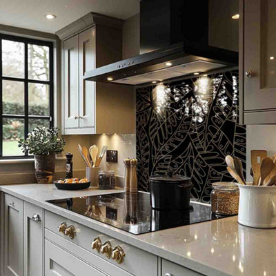 Lined Flower Print Splash Back designer style