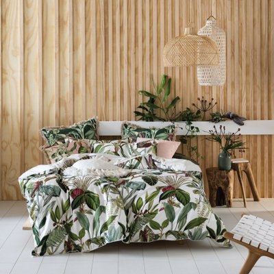 Linen House Wonderplant Exotic Botanical 100% Cotton Duvet Cover Set ...