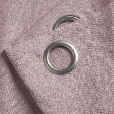 Linen Look Eyelet Ring Top Blackout Curtains Blush