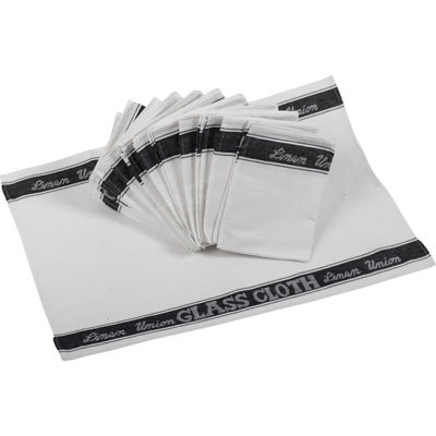 Linen Union Glass Cloth Black 6 Pack. Flat Linen/Cotton Glass Cloth ...