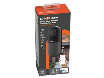 Link2Home L2H-BELLWIRED Weatherproof (IP54) Smart Wired Doorbell LTHBELLW