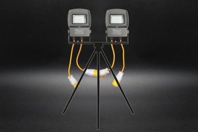 LinkStar Twin 50W Kit, 2x 50W Floodlights with 2.2m swing legged tripod ...