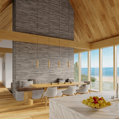 Lino Wood Natural 2 Light Classic Pendant Ceiling Light