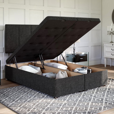 Linoso Charcoal Ottoman 3FT Single Side LiftLinoso Charcoal Ottoman ...