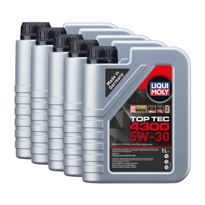 Liqui Moly 5W30 Fully Synthetic Engine Oil TOP TEC 4300 ACEA C2/C3 API ...