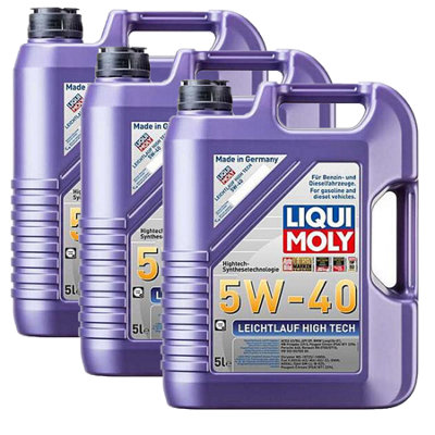 Liqui Moly 5W40 Engine Oil ACEA A3/B4 Leichtlauf High Tech MB229.5 BMW 15L
