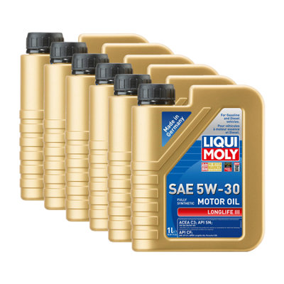 Liqui Moly LONGLIFE III 5W30 Fully Synthetic Engine Oil ACEA C3 API SN 6x1L