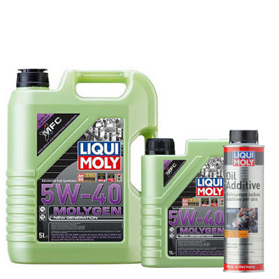 Liqui Moly MOLYGEN 5W40 ACEA A3/B4 VW BMW AUDI PORSCHE 6L+ Oil Additive ...