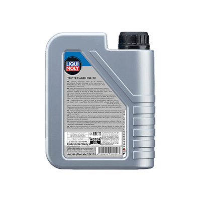 Liqui Moly Top Tec 6600 0W20 Fully Synthetic Engine Oil ACEA C5 MB 229. ...