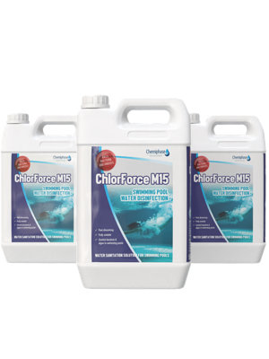 Liquid Chlorine ChlorForce M15 - for Swimming Pools 4 x 5 Litres
