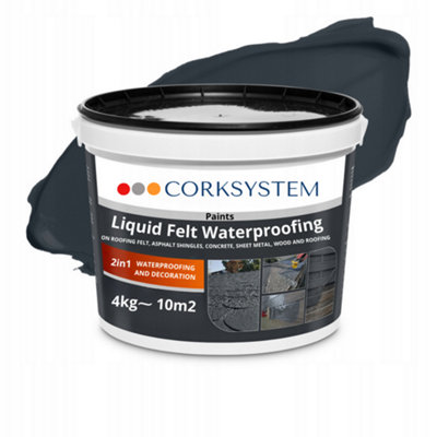 Liquid Roof Felt Waterproofing Membrane - 4kg - Anthracite - Best Quality