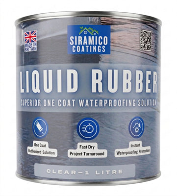 Liquid Rubber Roof Coating - 1 Litre Clear - Instant Leak Seal ...