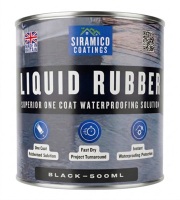 Liquid Rubber Roof Coating - 500ml Black - Instant Leak Seal Technology ...