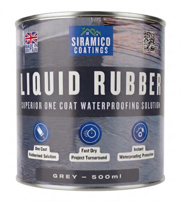 Liquid Rubber Roof Coating - 500ml Grey - Instant Leak Seal Technology ...