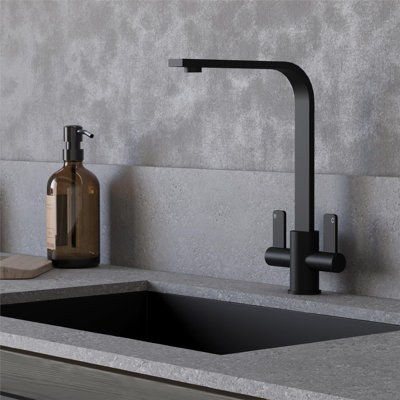 Liquida AR10BL 1.0 Bowl Composite Reversible Black Kitchen Sink With ...
