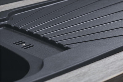 Liquida CMP5GR 1.0 Bowl Reversible Graphite Grey Kitchen Sink With ...