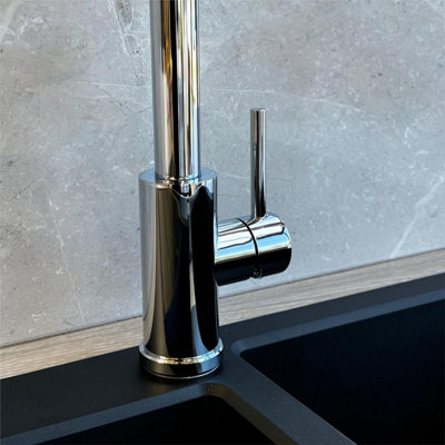 Liquida CT452CH Single Lever Pull Out Mono Mixer Chrome Kitchen Mixer Tap