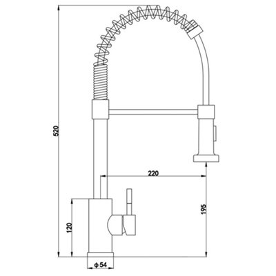 Liquida CT592MB Spring Style Black Kitchen Mixer Tap With Pull Out ...