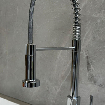 Liquida CT594CH Chrome Spring Style Kitchen Mixer Tap with Pull-Out ...