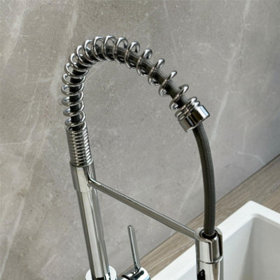 Liquida CT594CH Chrome Spring Style Kitchen Mixer Tap with Pull-Out ...
