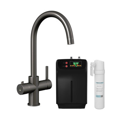 Liquida CY311GM 3-in-1 Gun Metal Grey Instant Boiling Water Kitchen Tap