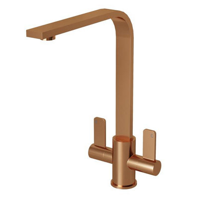 Liquida EB401CP Monobloc Flat Style Modern Dual Lever Copper Kitchen ...