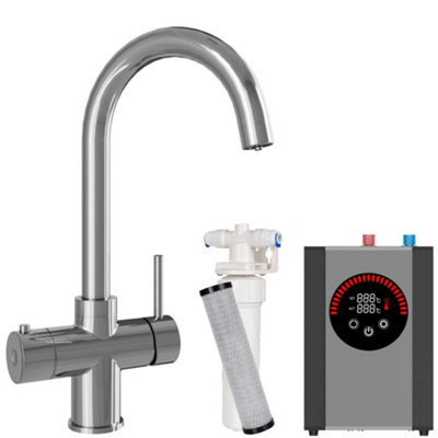 Liquida HT31CH 3 in 1 Chrome Instant Hot Water Kitchen Tap, Tank and ...