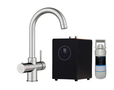 Liquida HT43BN 4 in 1 Brushed Nickel Kitchen Boiling Water Tap, Tank ...
