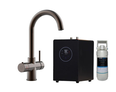 Liquida HT43GM 4 in 1 Gun Metal Instant Hot Water Kitchen Tap | DIY at B&Q
