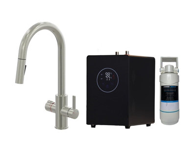 Liquida HT45BN 4 In 1 Brushed Nickel Pull Out Instant Boiling Water ...
