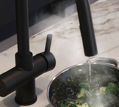 Liquida HT45MB 4 In 1 Black Pull out Spray Instant Boiling Water ...