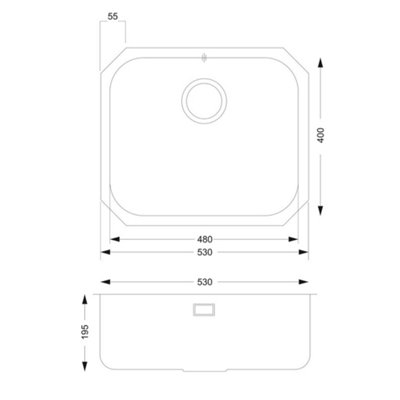 Liquida K1009SS 1.0 Bowl Stainless Steel Undermount Reversible Kitchen Sink