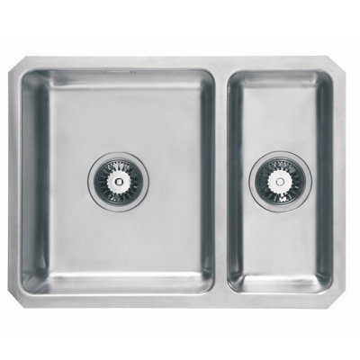 Liquida K2506SS 1.5 Bowl Stainless Steel Reversible Undermount Kitchen Sink