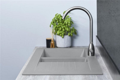 Liquida KAV150CG 1.5 Bowl Composite Reversible Grey Kitchen Sink 1000x500mm