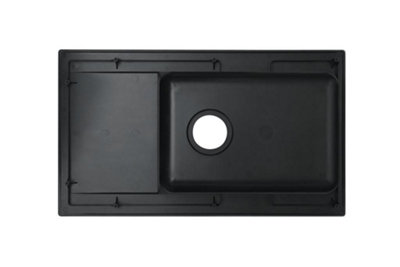 Liquida KAV860BL 1.0 Bowl Composite Reversible Black Kitchen Sink 860x500mm