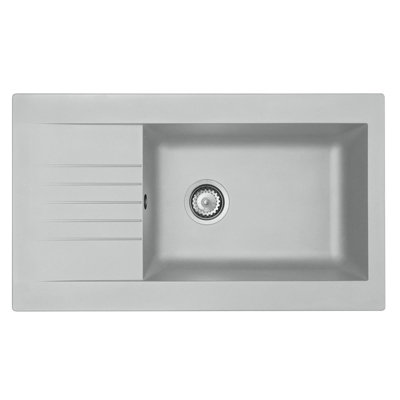 Liquida KAV860CG 1.0 Bowl Composite Reversible Grey Kitchen Sink And ...