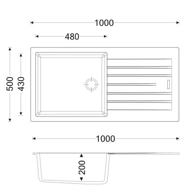 Liquida LG100WH 1.0 Bowl Granite Reversible Inset White Kitchen Sink ...