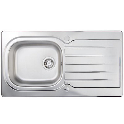 Liquida LSS100 1.0 Bowl Reversible Inset Stainless Steel Kitchen Sink ...