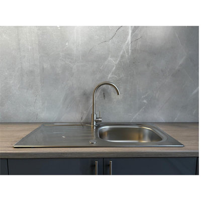 Liquida LSS100 1.0 Bowl Reversible Inset Stainless Steel Kitchen Sink ...
