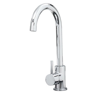 Liquida W06CH Chrome Swan Neck Single Lever Kitchen Mixer Tap